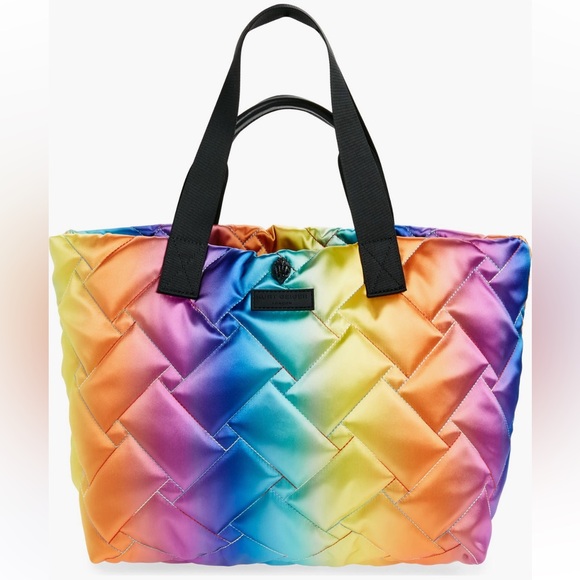 Kurt Geiger | Bags | Colorful Rainbow Quilted Shopper Tote Bags | Poshmark